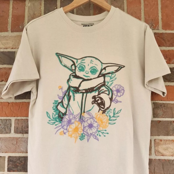 Star Wars | Tops | Single Stitch Star Wars Embroidered Baby Yoda Tshirt ...